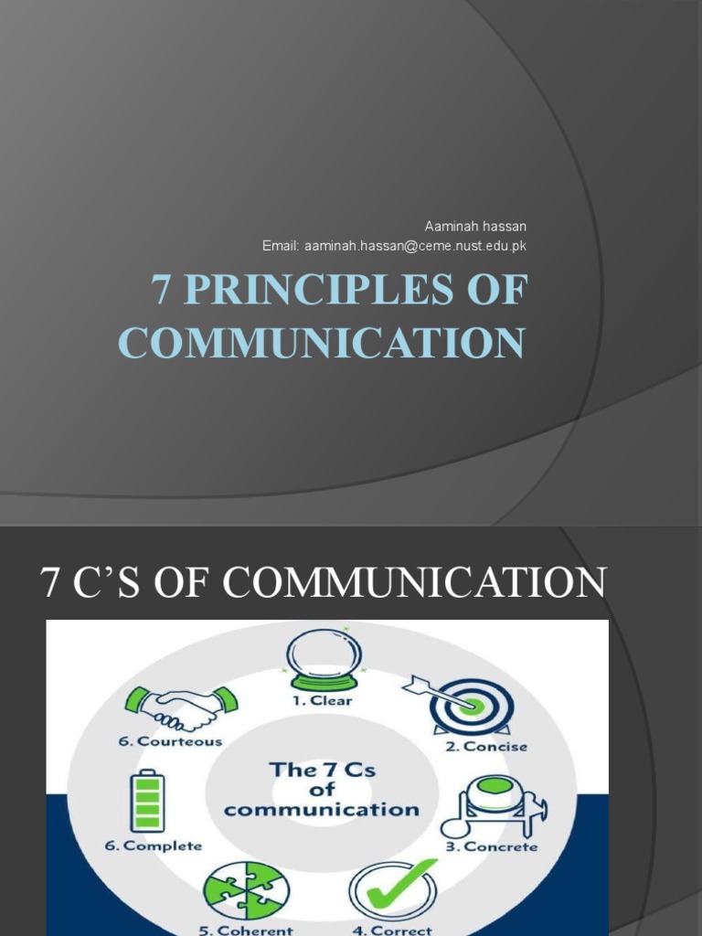 7 Principles of Communication: Aaminah Hassan Email: Aaminah - Hassan ...