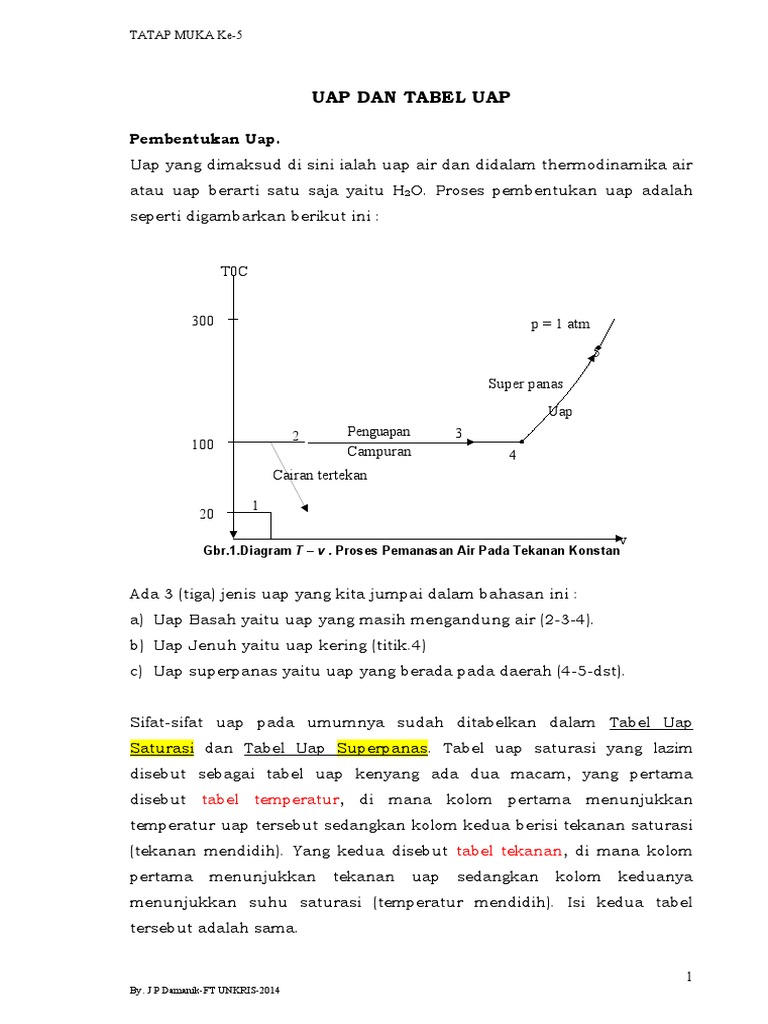 TD Mod-05.uap (Steam) Dan Tabel Uap | PDF