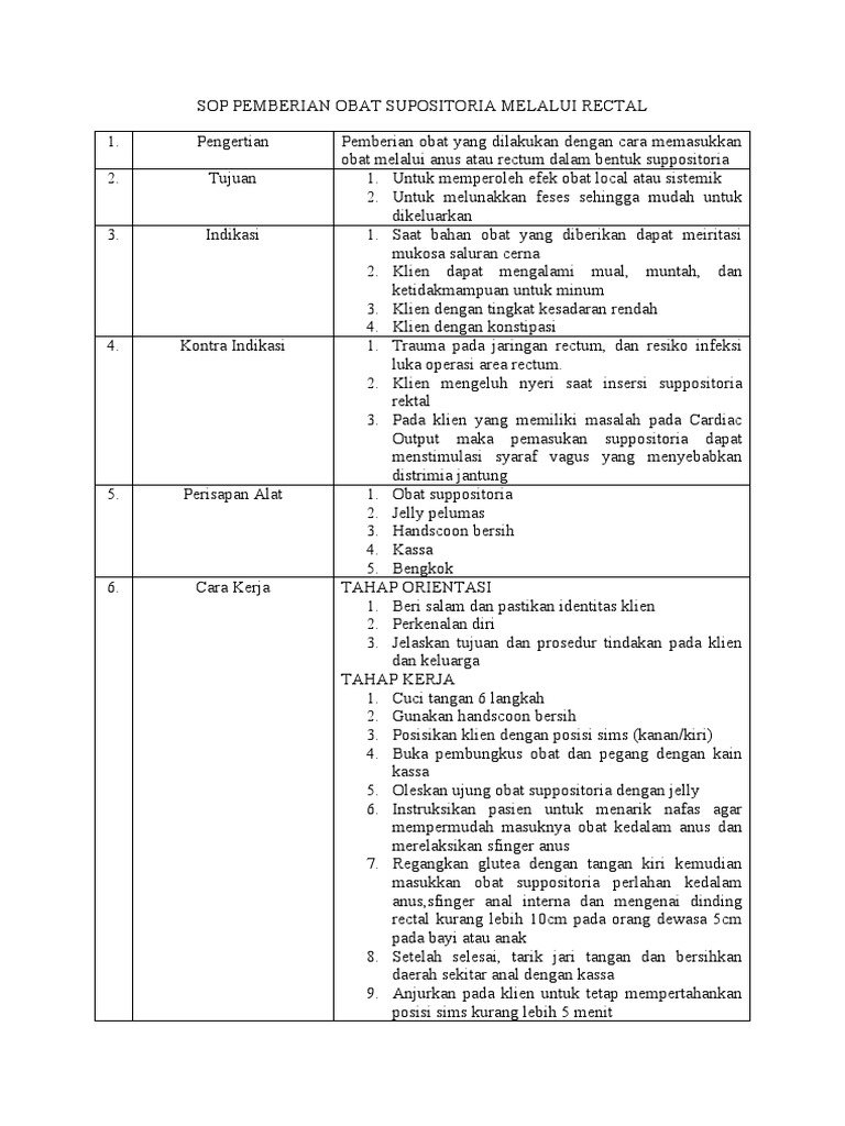 Pemberian Obat Suppositoria Secara Rektal | PDF