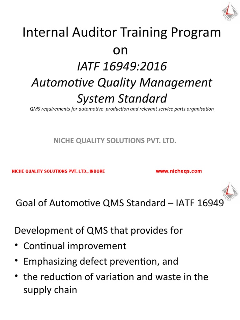 IATF 16949 Internal Auditor Training | PDF | Verification And ...