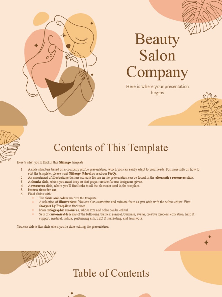 Beauty Salon Company Profile Template | PDF | Planets | Jupiter