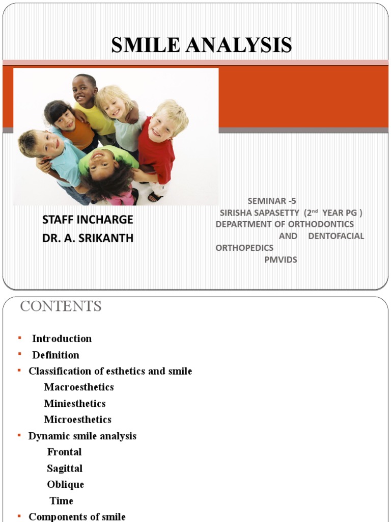 Smile Analysis: Staff Incharge Dr. A. Srikanth | PDF | Mouth | Dentistry
