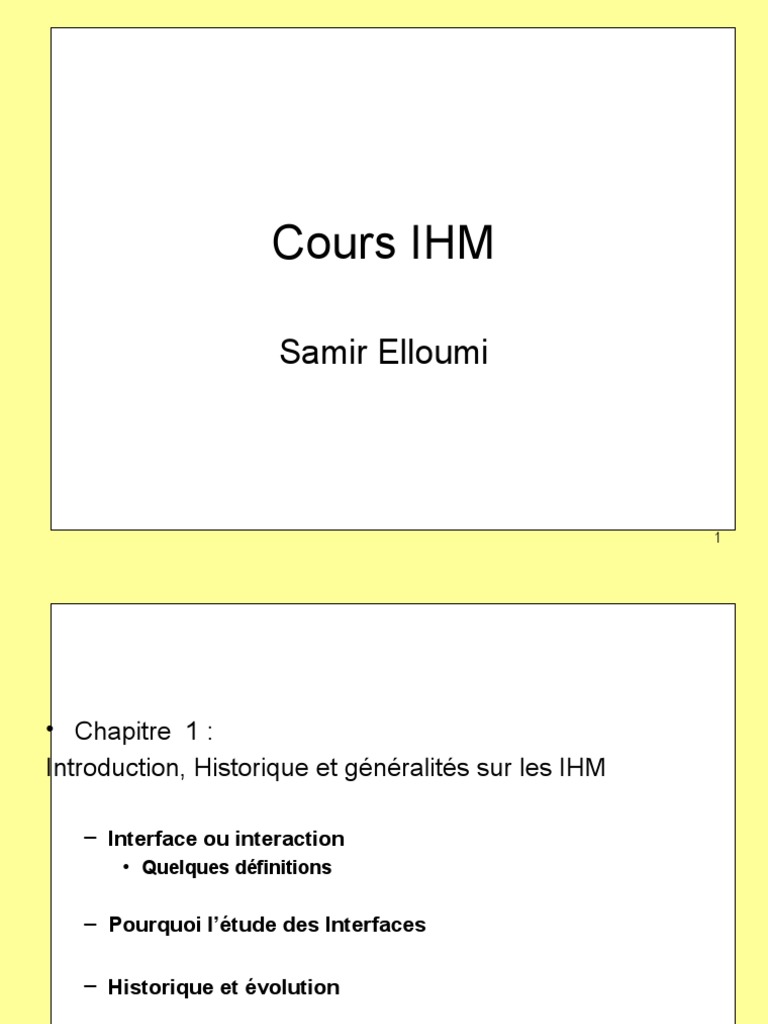 Cours IHM | PDF | Interaction humain-ordinateur | Ergonomie et facteurs ...