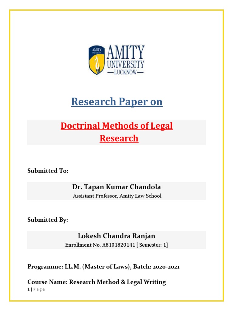 Doctrinal Methods of Legal Research | Download Free PDF | Jurisprudence ...