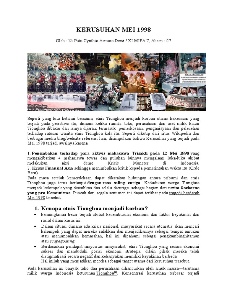 Kerusuhan Mei 1998 | PDF | Sejarah