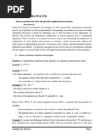 Business Mathematics: Linear Equations | PDF | Economies | Management ...