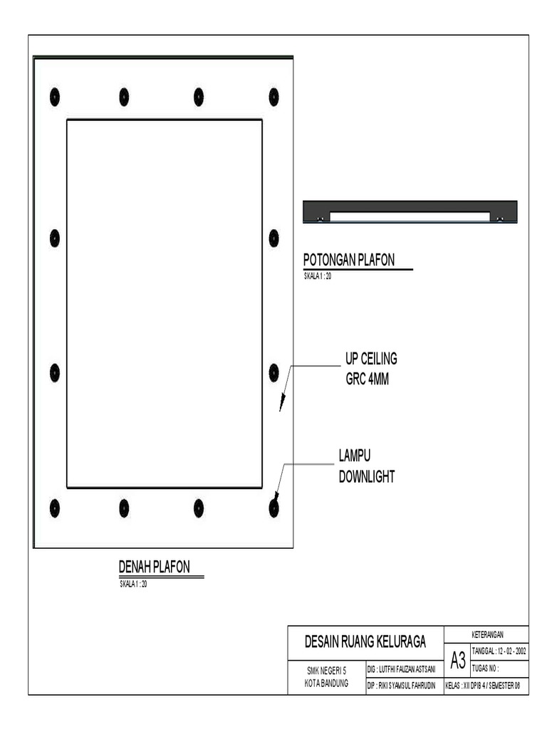 Denah Plafon Dan Potongan | PDF