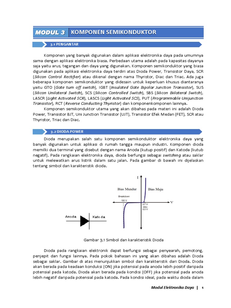Karakteristik Komponen Semikonduktor | PDF