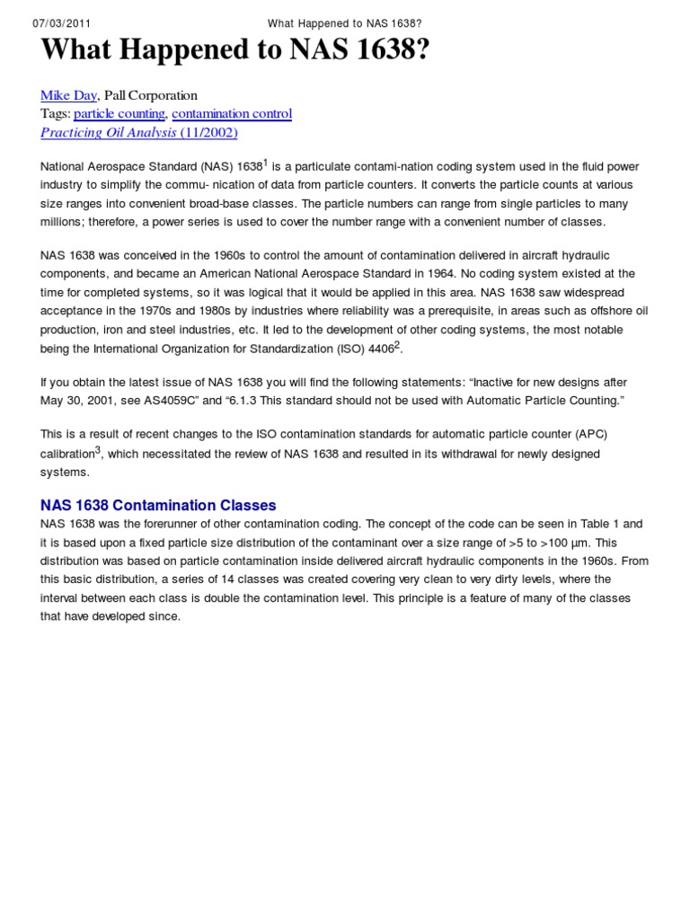 What Happened to NAS 1638_ | Calibration | Specification (Technical Standard)