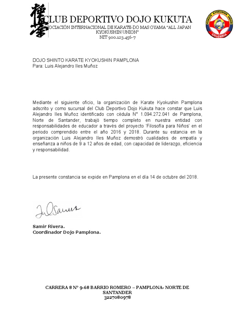 21 - COnstancia MAwi DOJO SHINTO KARATE KYOKUSHIN PAMPLONA | PDF