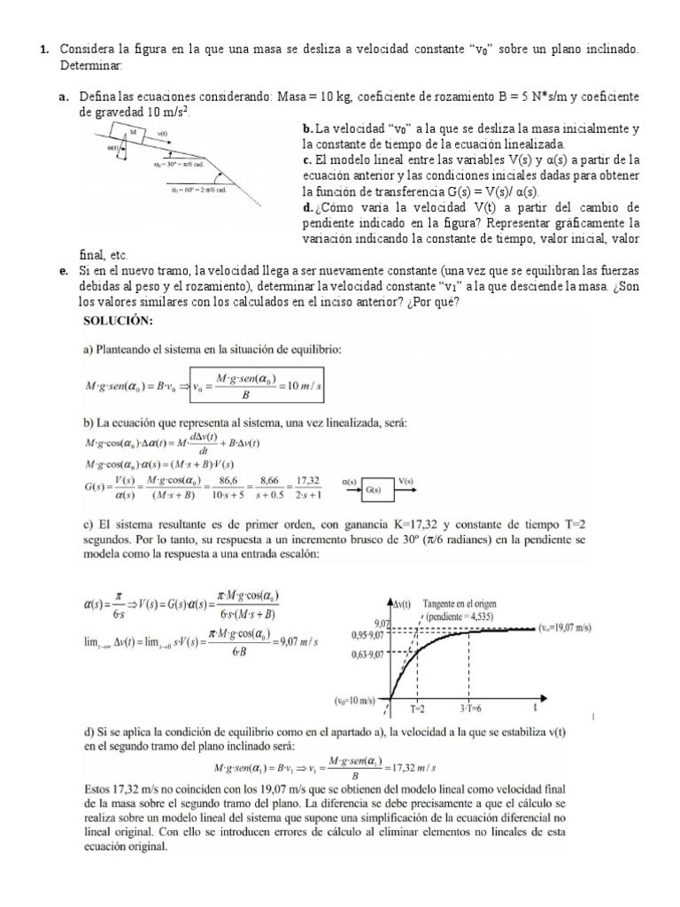 Ejercicios de Modelado | PDF | Masa | Fricción