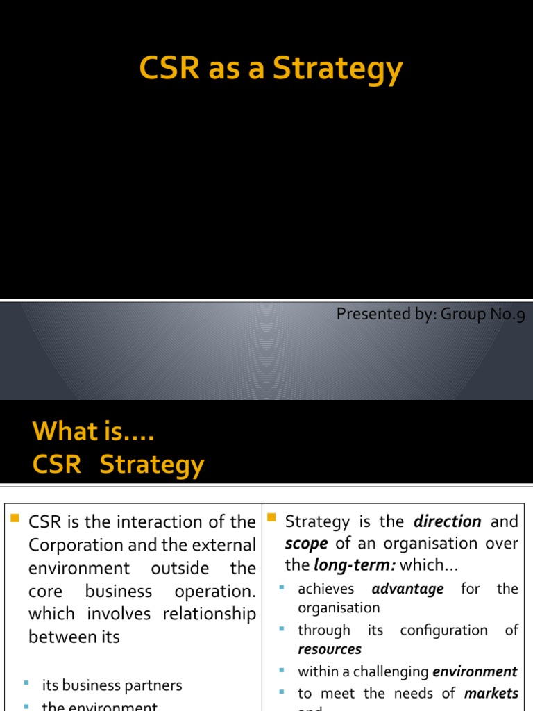 CSR As A Strategy | PDF | Corporate Social Responsibility | Economies