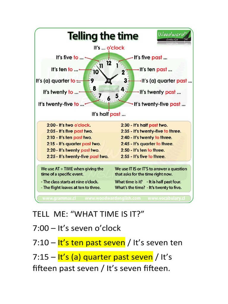 How to Tell Time in English | PDF