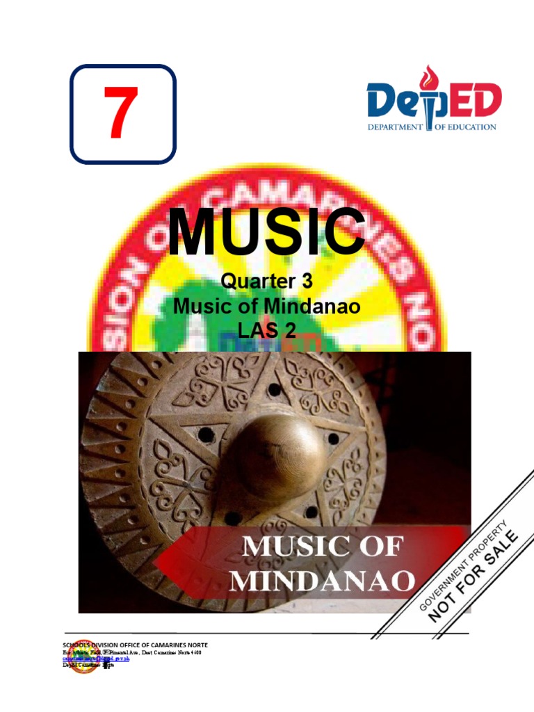 Learning Activity Sheet Grade 7 Music of Mindanao | PDF