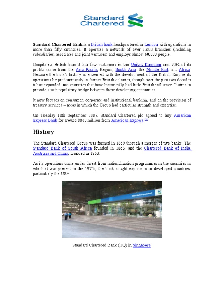 Standard Chartered Bank Overview | PDF | Internal Control | Internal Audit
