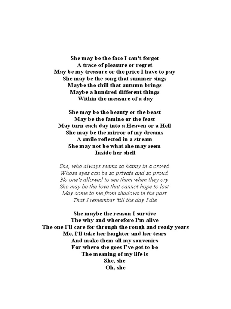 She Lyrics Costello | PDF