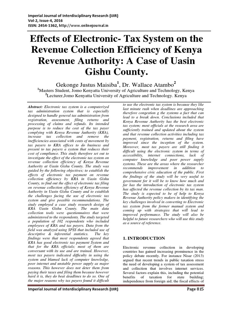 Electronic Tax System | PDF | Taxes | E Government