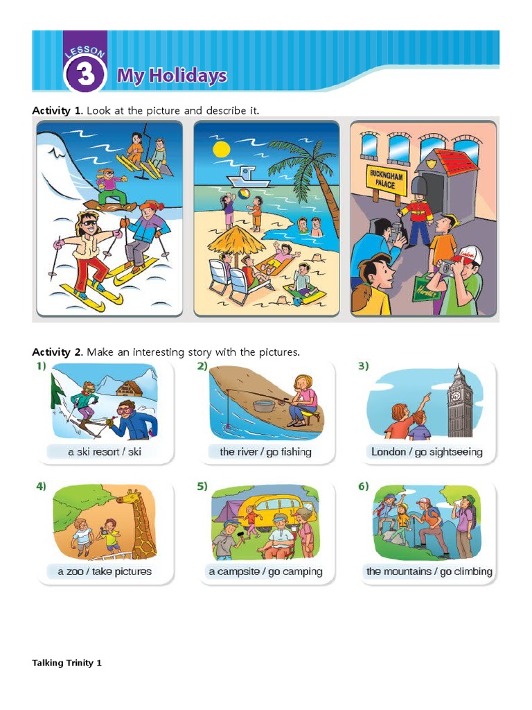 Activity 1. Look at The Picture and Describe It.: Talking Trinity 1 ...