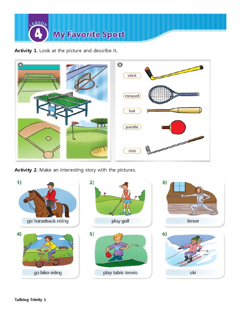 Activity 1. Look at The Picture and Describe It.: Talking Trinity 1 | PDF