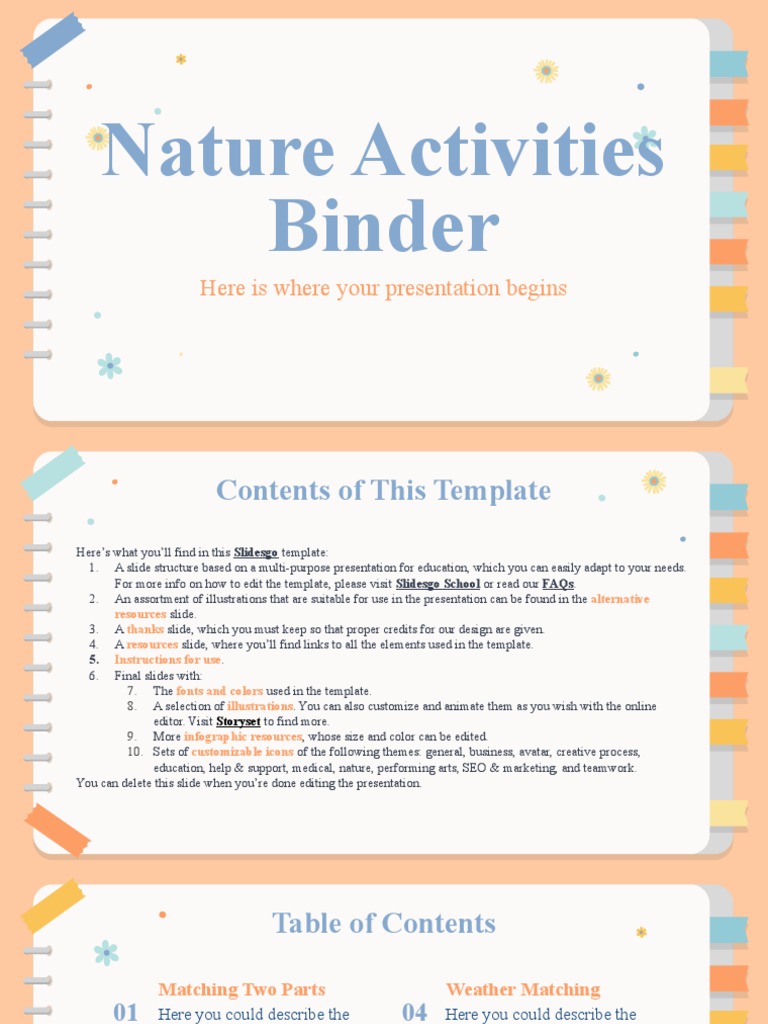 Nature Activities Presentation Template | PDF
