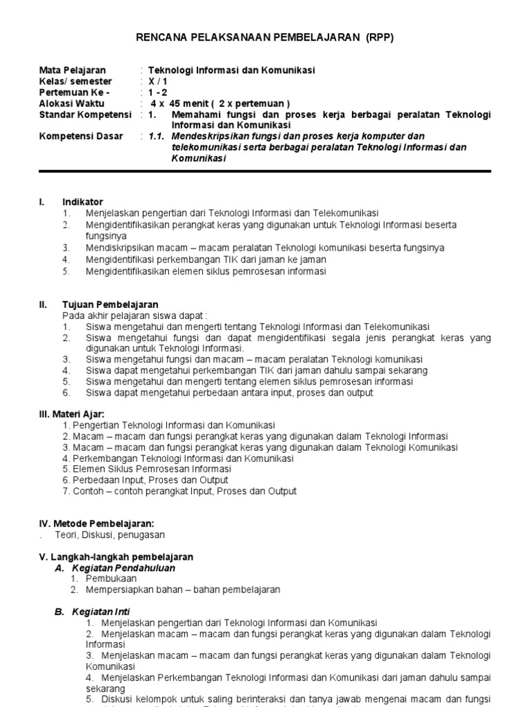 RPP Tik | PDF | Komputer
