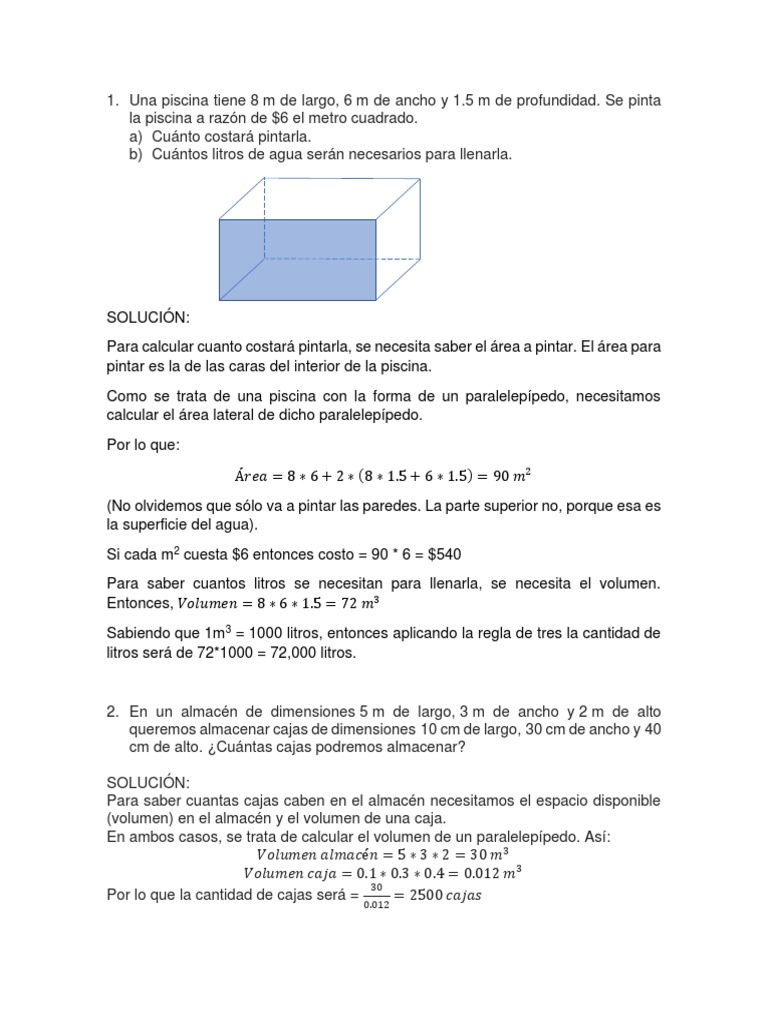 Problemas de Volumenes | PDF | Volumen | Agua