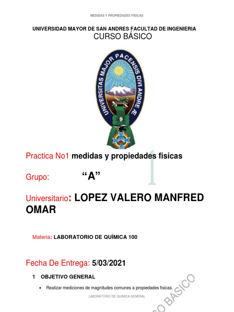 Informe 1 QMC 100 | PDF | Densidad | Concentración