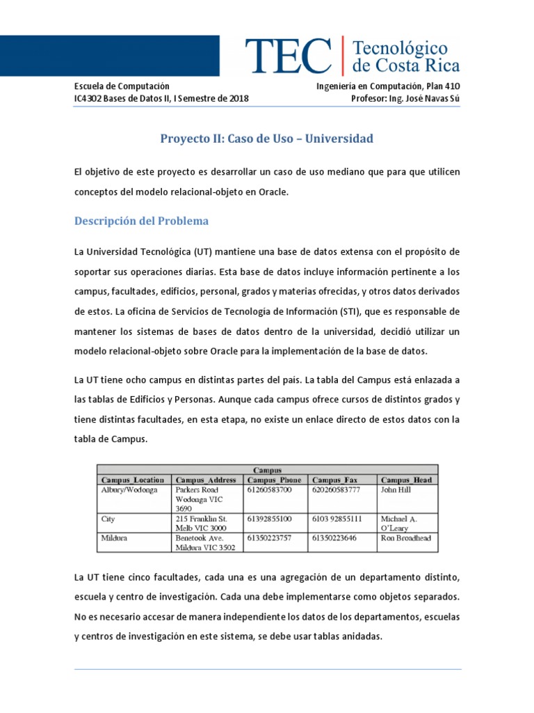 Proyecto de Base de Datos en Oracle | PDF | Bases de datos | Aplicación web