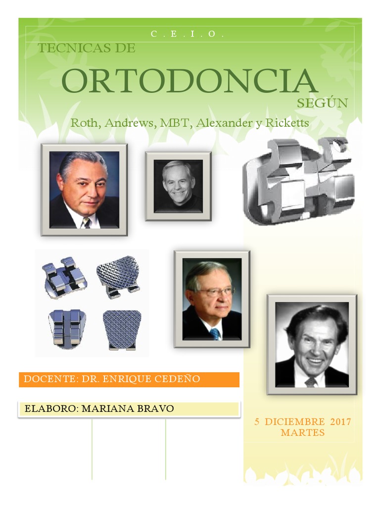 Técnicas de Ortodoncia según Roth, Andrews, MBT, Alexander y Ricketts ...