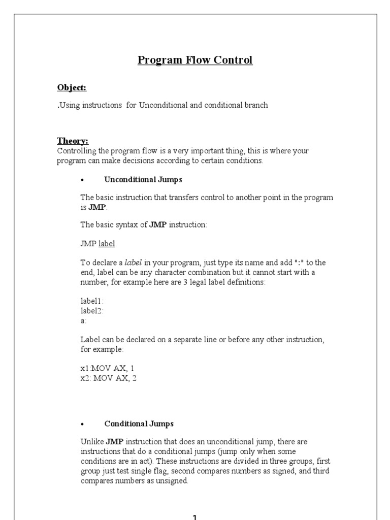 Program Flow Control Instructions 2 | PDF | Control Flow | Software Development