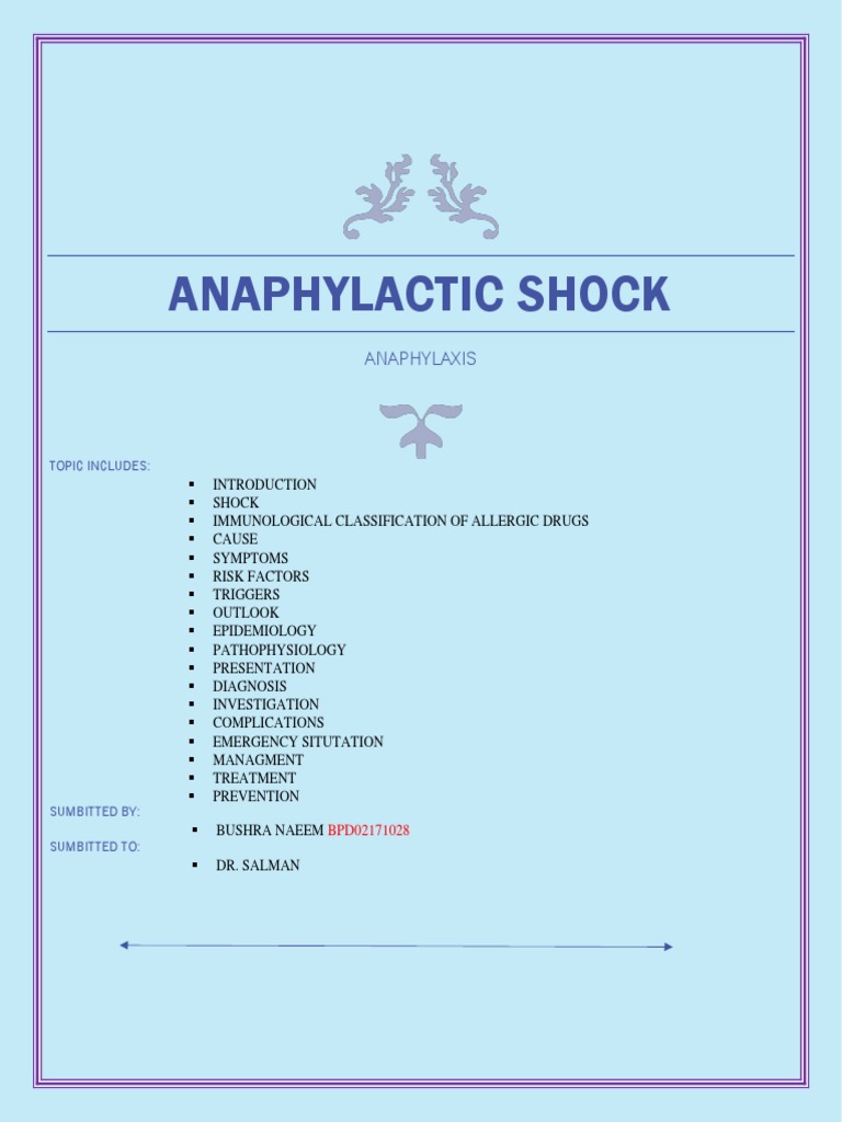 Anaphylactic Shock | Download Free PDF | Allergy | Shock (Circulatory)