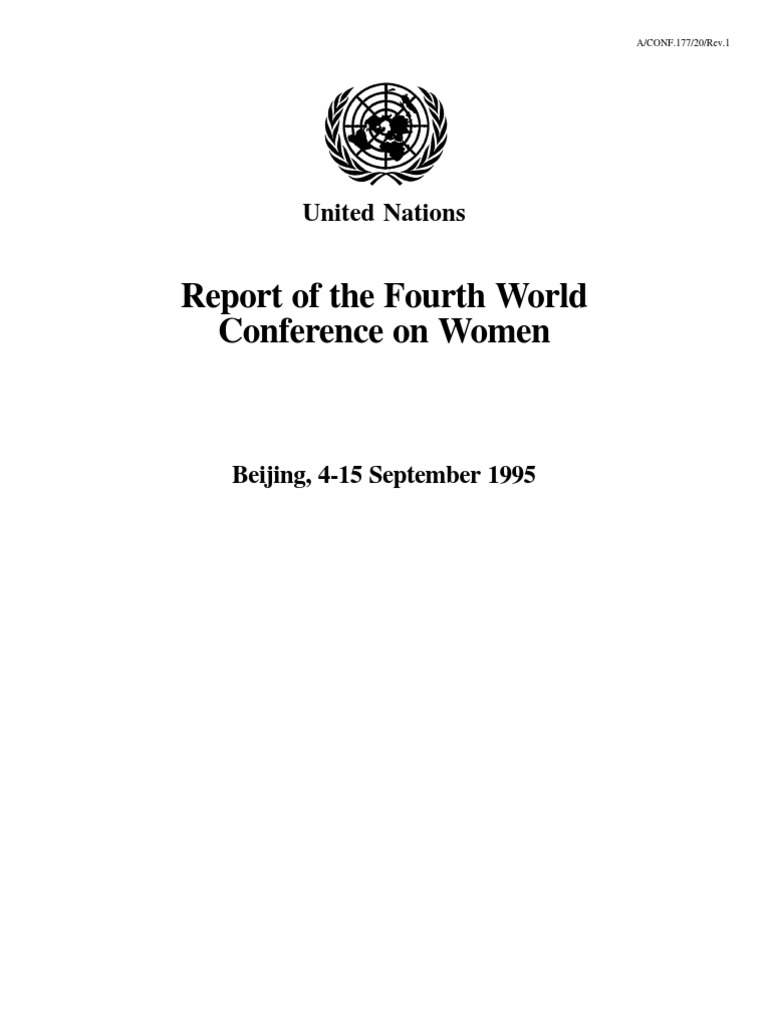 Beijing Declaration and Platform For Action, September 1995 | PDF ... Beijing Declaration and Platform For Action, September 1995 | PDF ...