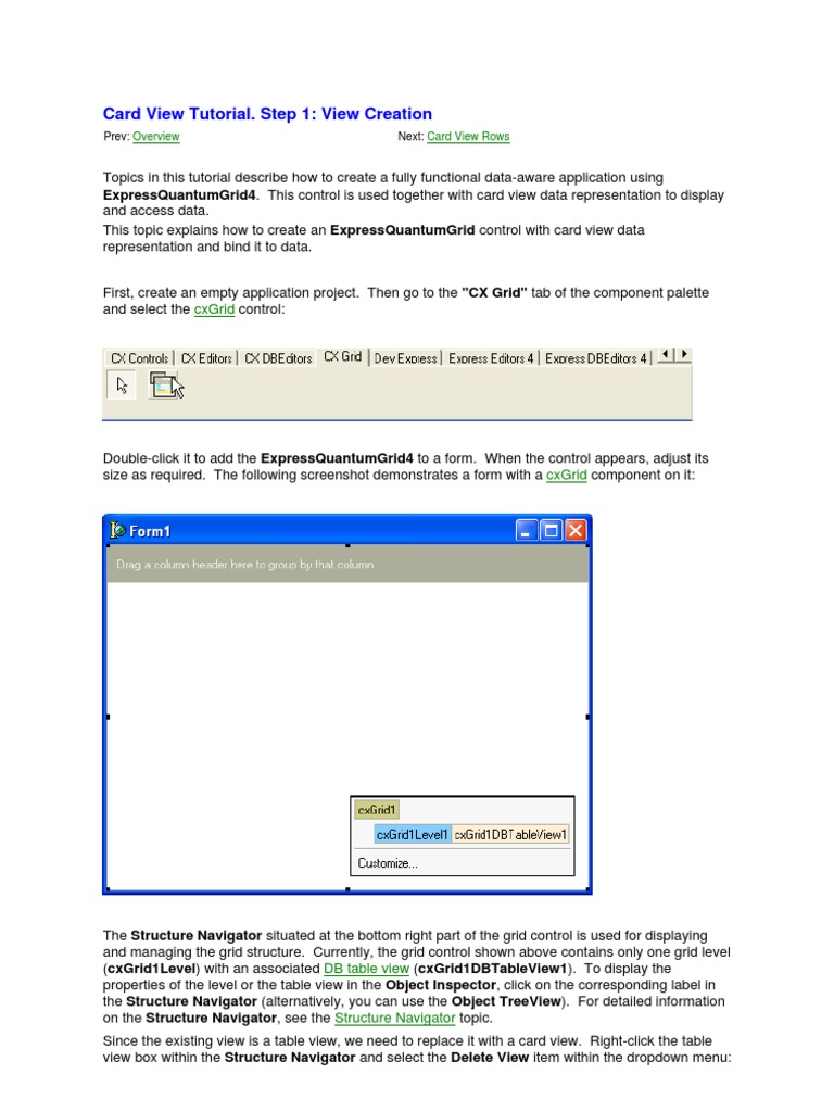 Card View Tutorial Step 1 Pdf Active X Data Objects Computer Programming