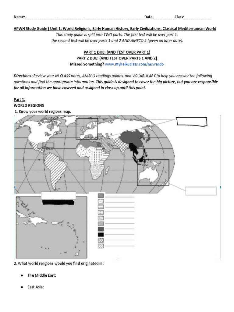 APWH Study Guide - Unit 1: World Religions, Early Human History, Early ...