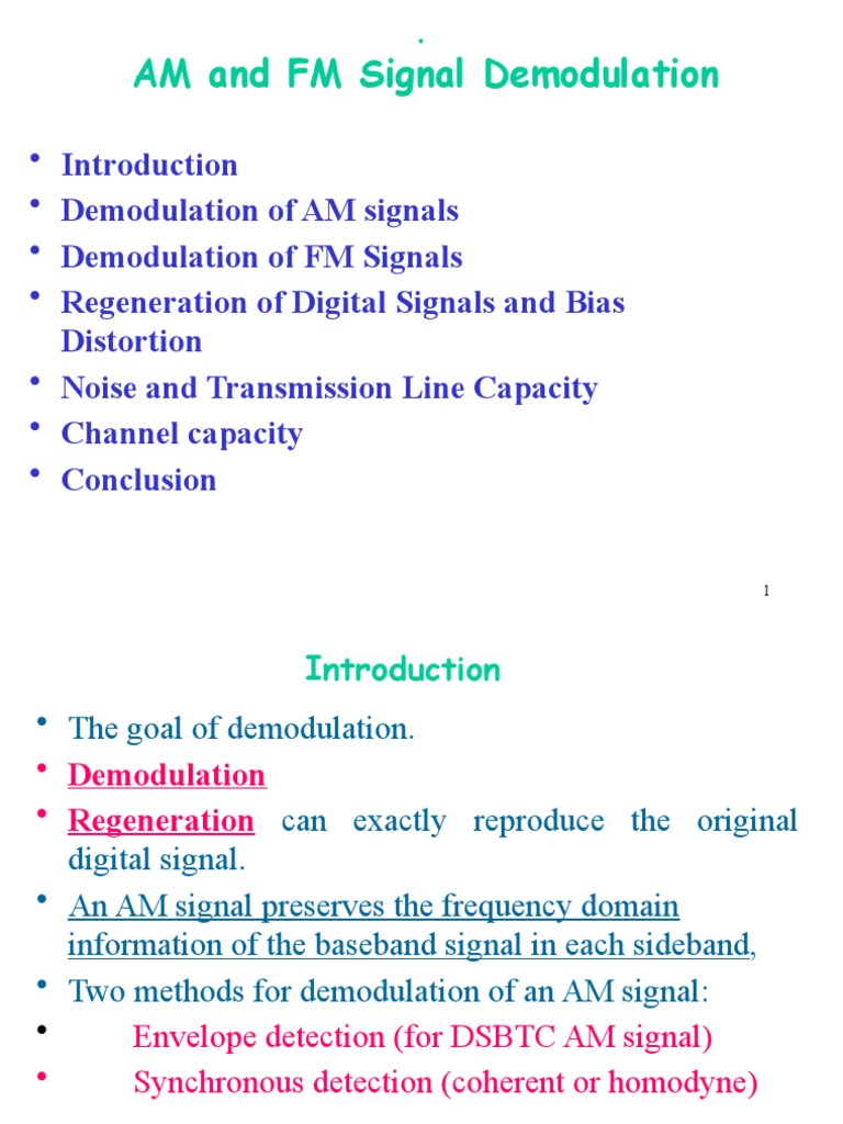 Lec 13 Demodulation of FM AM | PDF | Detector (Radio) | Frequency ...