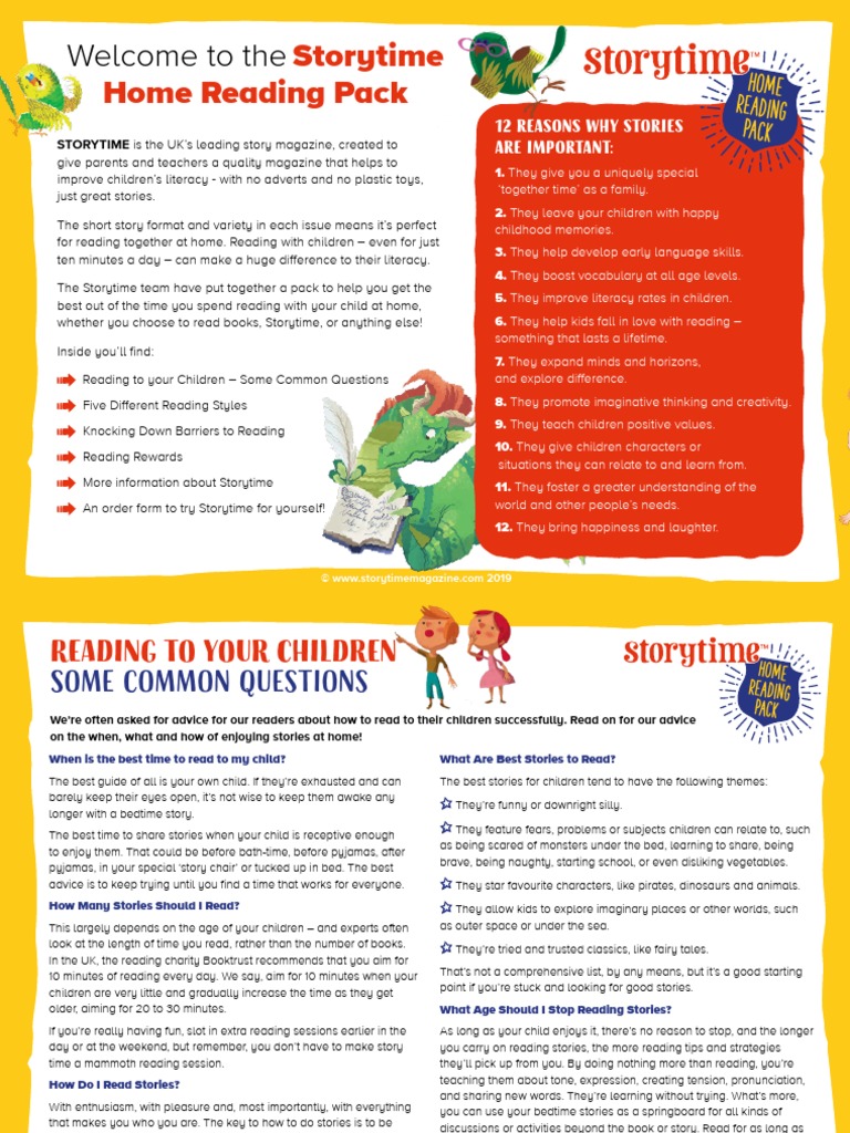 Storytime Home Reading Pack: Welcome To The | PDF | Literacy | Books