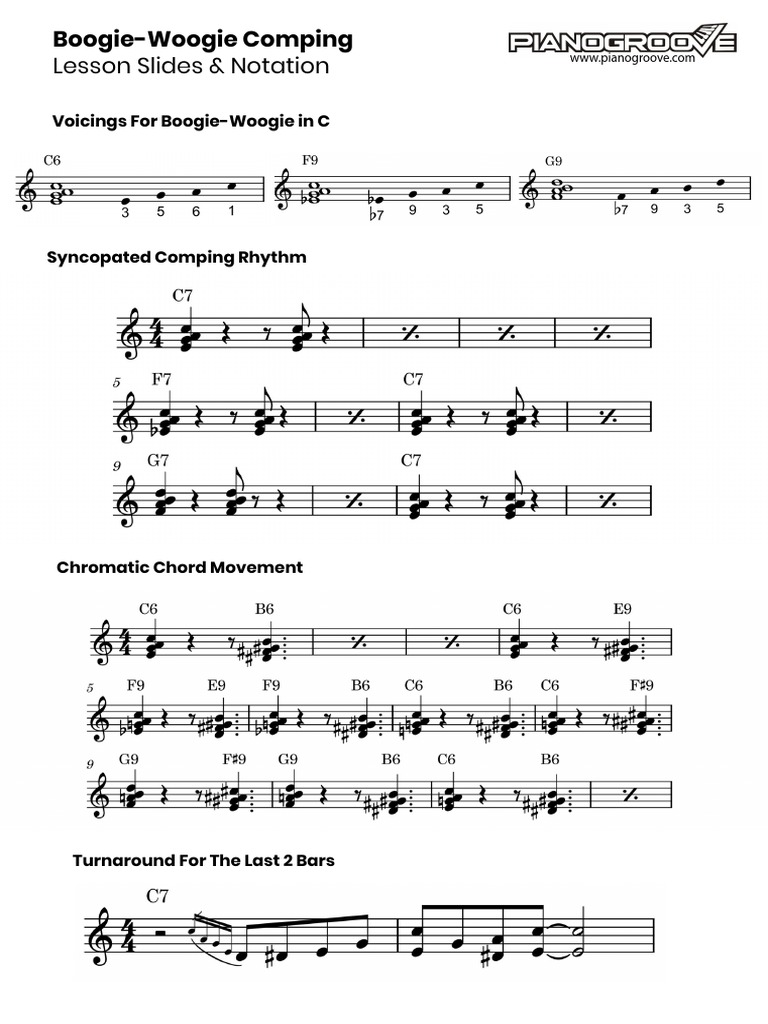 Lesson Slides & Notation: Boogie-Woogie Comping | PDF