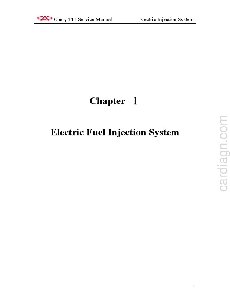 1 Electric Injection System - Chery Tiggo T11 | PDF | Fuel Injection ...