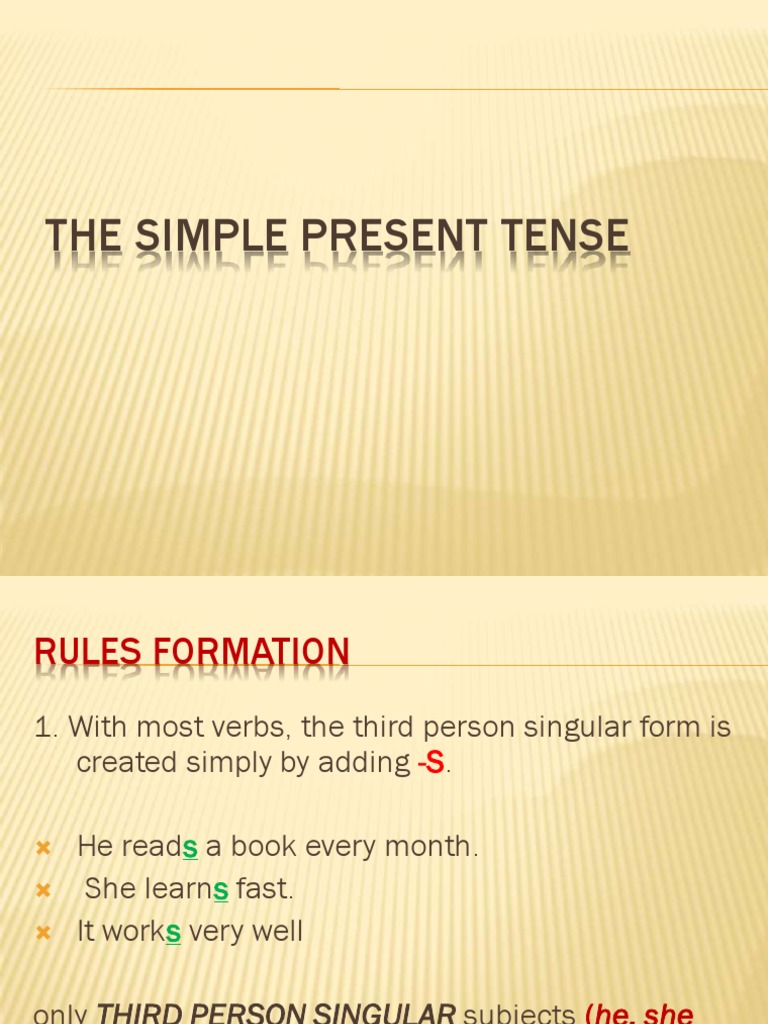 Simple Present Rules Grammar | PDF | Verb | Grammatical Number