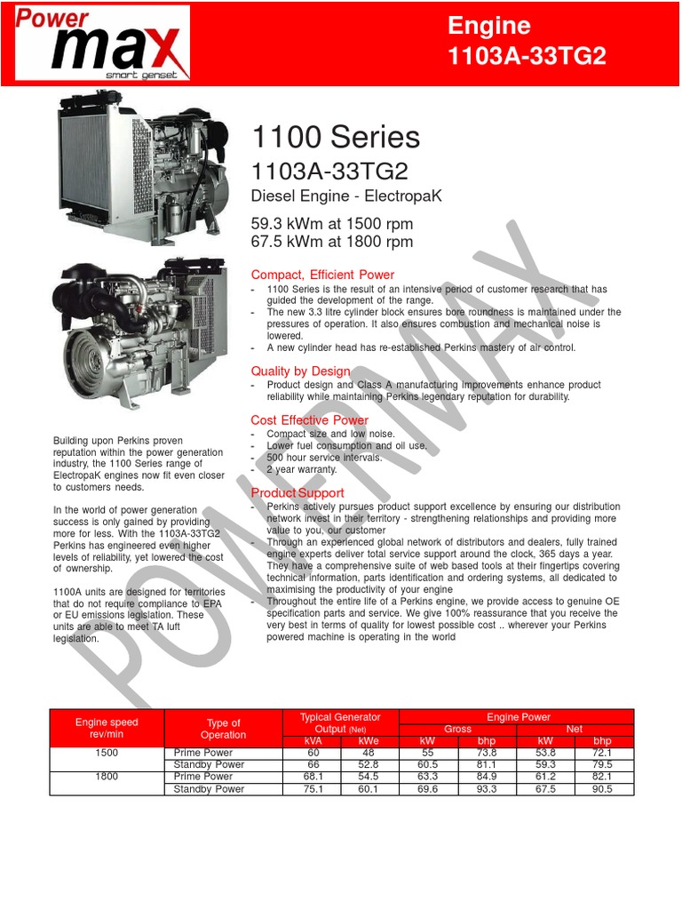 Engine 1103A-33TG2 | PDF | Engines | Reliability Engineering