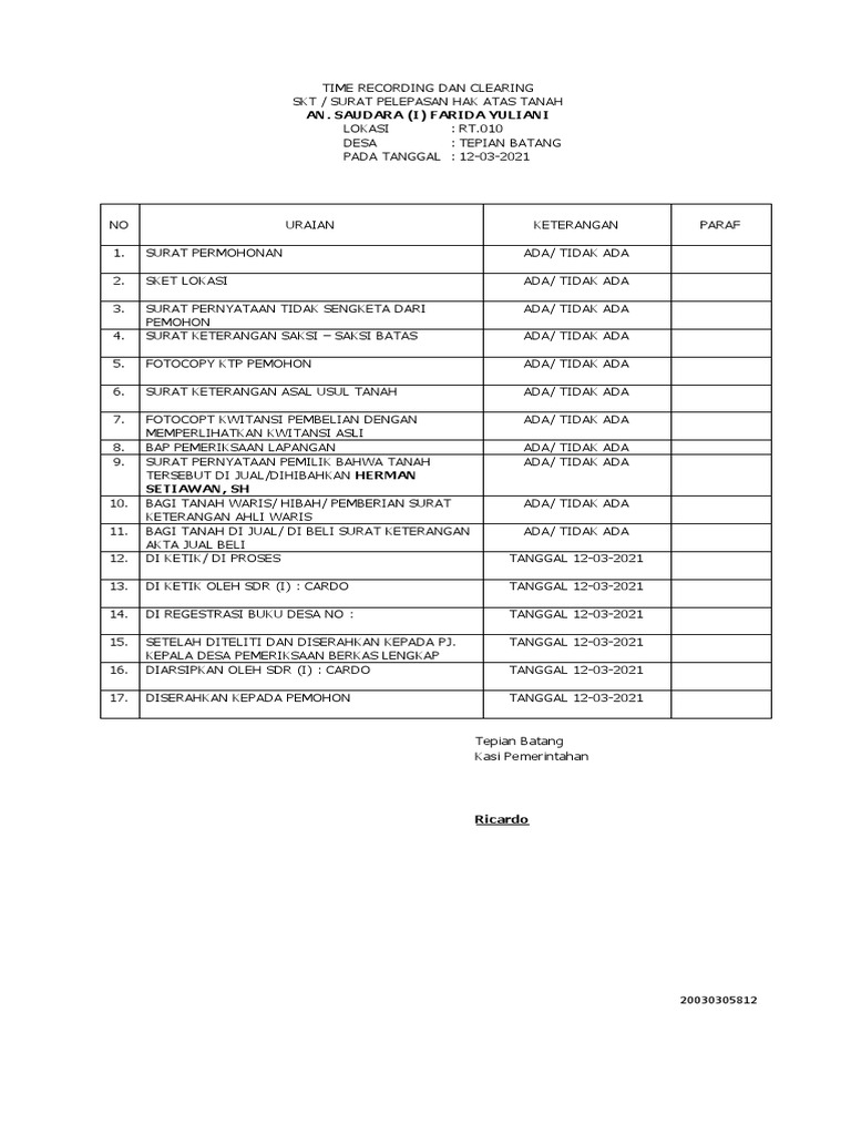 SKT Tepian Batang 2021 | PDF