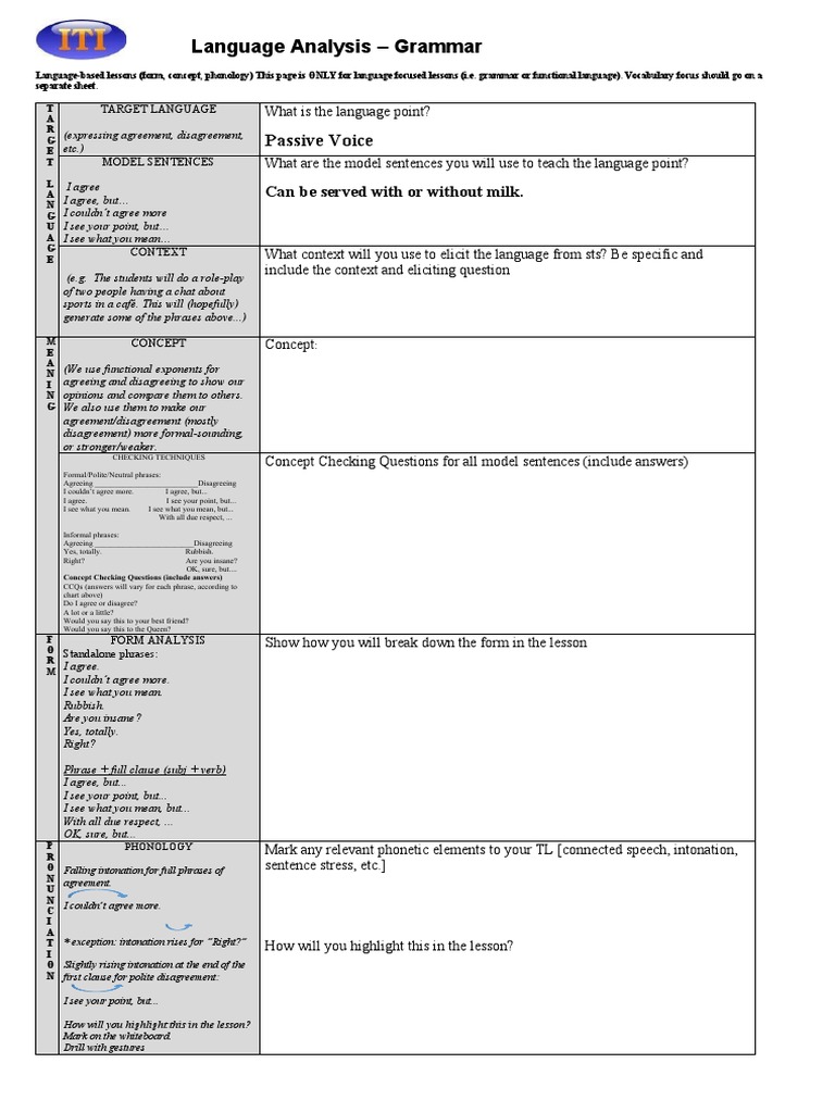 Language Analysis - Grammar: Passive Voice | PDF | Phrase | Question