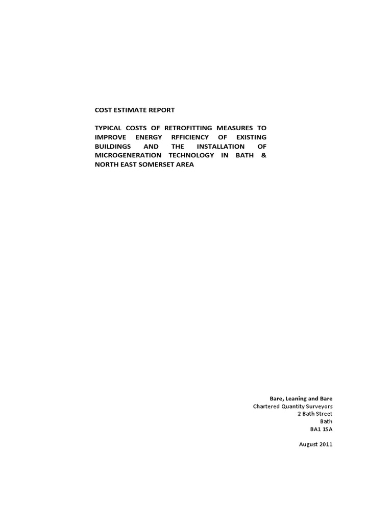 Retrofitting Estimate Report | PDF | Plaster | Wall