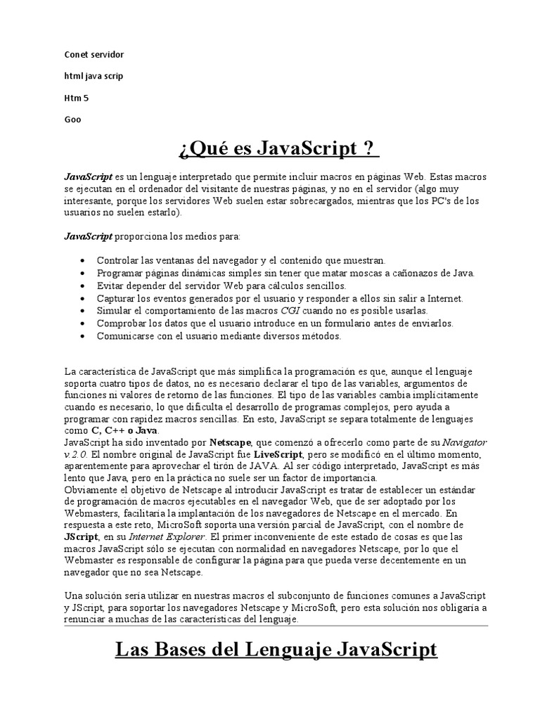 Javascrip | PDF | Programación de computadoras | Script Java