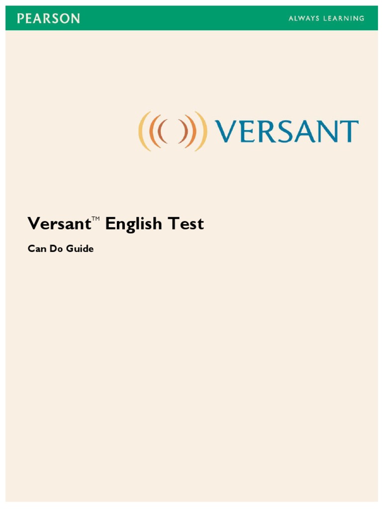 Versant English Test: Can Do Guide | PDF | Speech | Linguistics