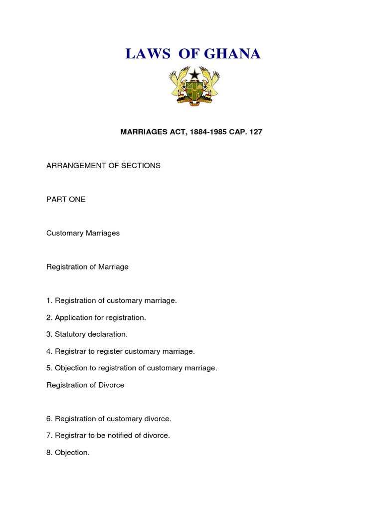 Marriages Act Ghana | PDF | Marriage License | Marriage