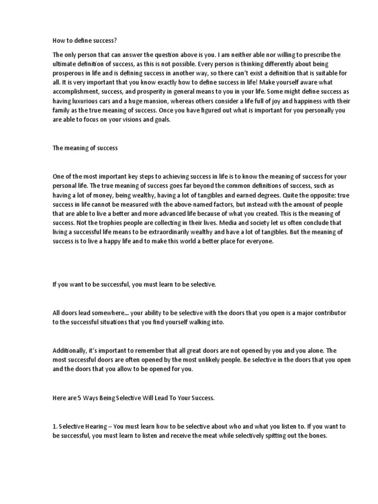 How To Define Success | PDF | Happiness | Cognition