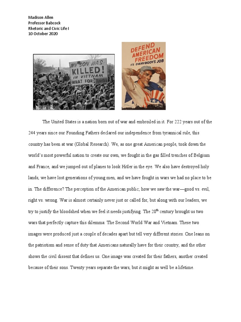 Rhetorical Analysis Essay | PDF | Nation | Propaganda