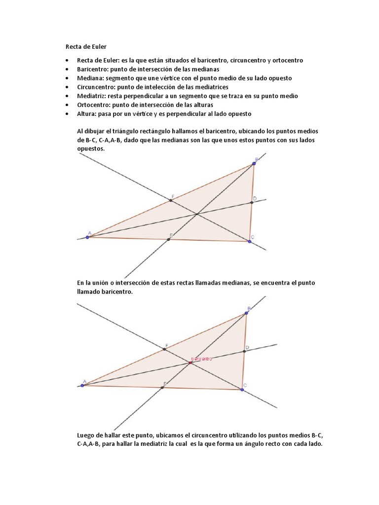 Recta de Euler Geo | PDF | Triángulo | Euclides