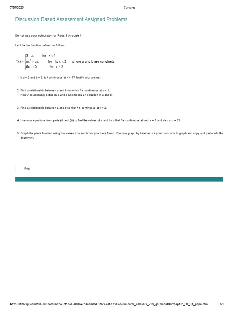 Discussion-Based Assessment Assigned Problems: Do Not Use Your ...